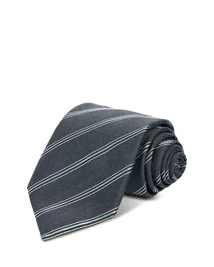Canali Classic Diagonal Stripe Tie - Green