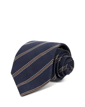 Canali Classic Diagonal Stripe Tie - Navy