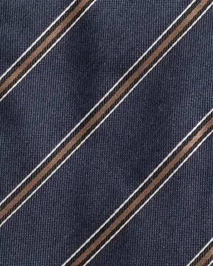 Canali Classic Diagonal Stripe Neck Tie - Navy