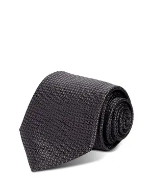 Canali Silk Classic Neat Tie - Charcoal