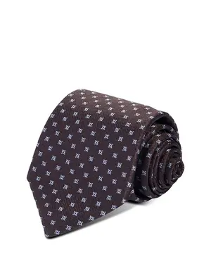 Canali Silk Classic Star Tie Brown