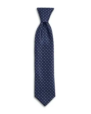 Canali Silk Classic Star Tie - Navy