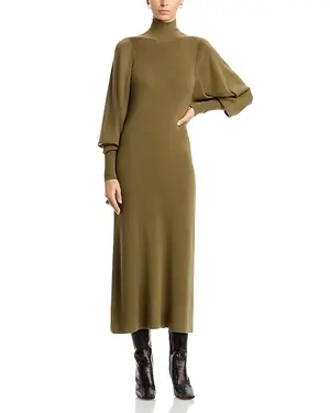 BY MALENE BIRGER Wool Mock Neck Sweater Dress - Hunt