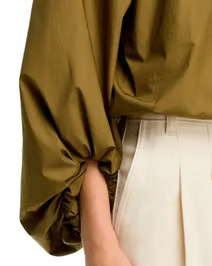 BY MALENE BIRGER Semara" Pleated Cotton Top - Hunt