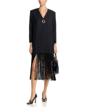 BY MALENE BIRGER Mella Drop Waist Fringe Dress