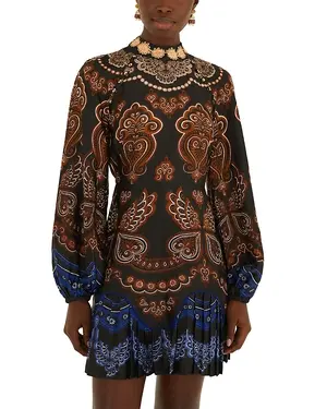 Farm Rio Nicole Mock Neck Mini Dress