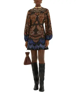 Farm Rio Nicole Mock Neck Mini Dress