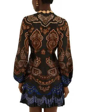 Farm Rio Nicole Mock Neck Mini Dress