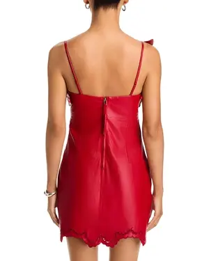 Farm Rio 3d Richilieu Flower Leather Mini Dress
