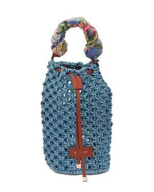 Farm Rio Medium Macrame Shoulder Bag - Blue
