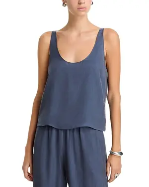 LESET Kim Scoop Tank Denim