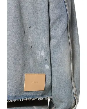 PURPLE BRAND Indigo Paint Splatter Cotton Jacket