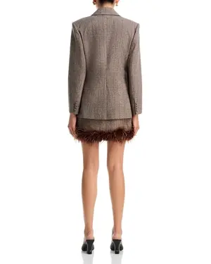 Aqua Feather Trim Mini Skirt Exclusive