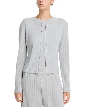 LESET Pointelle Classic Cardigan Ii - Light Grey