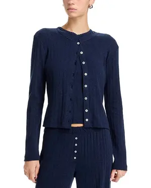 LESET Pointelle Classic Cardigan Ii - Midnight