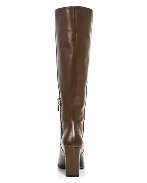 STUART WEITZMAN Stassi Leather Knee High Boots - Walnut