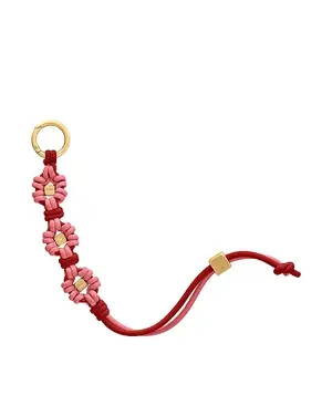 MAISON DE SABRE Bloom Edition Leather Wristlet Charm - Candy Brick
