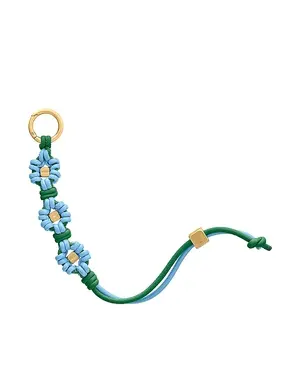 MAISON DE SABRE Bloom Edition Leather Wristlet Charm - Sky Emerald