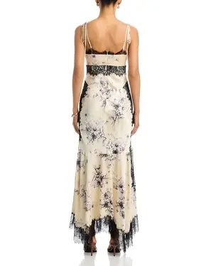 Cinq À Sept Handsketched Floral Jett Dress