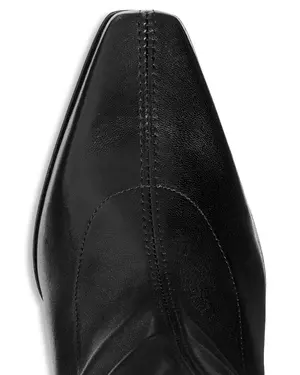STUART WEITZMAN Stassi Stretch Leather Ankle Boots - Black
