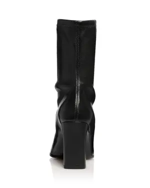 STUART WEITZMAN Stassi Stretch Leather Ankle Boots - Black
