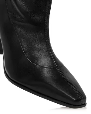 STUART WEITZMAN Stassi Stretch Leather Ankle Boots - Black