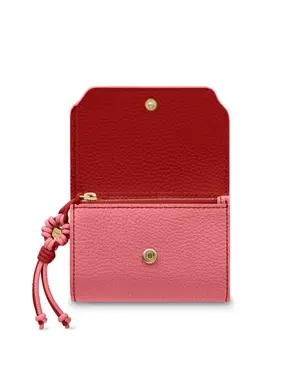 MAISON DE SABRE Bloom Collection Leather Trifold Wallet - Candy Brick