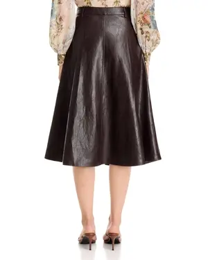 Kobi Halperin Ellen Faux Leather Midi Skirt