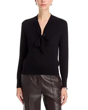 Kobi Halperin Felicity Tie Neck Merino Wool Sweater - Black