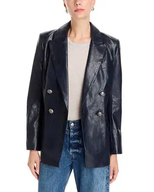Kobi Halperin Alyson Faux Leather Jacket - Navy