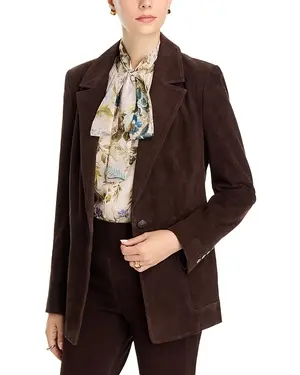 Kobi Halperin Claudia Notch Lapel Leather Jacket - Espresso