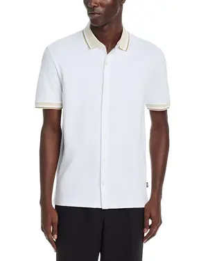 BOSS Puno Casual Cotton Button Down Shirt - White