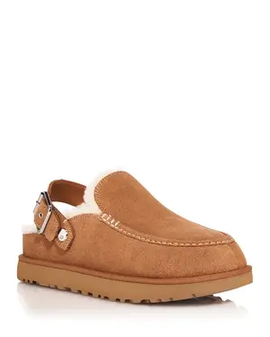 UGG Goldenstar Evelina Suede Clog Slippers - Chestnut