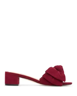 Cinq À Sept Suede Bow Slides - Berrywine