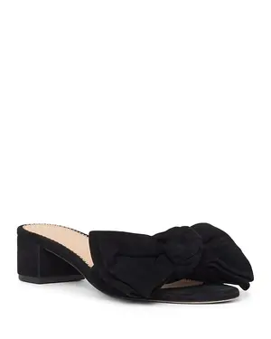Cinq À Sept Faith Suede Bow Slides - Black