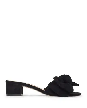 Cinq À Sept Faith Suede Bow Slides - Black