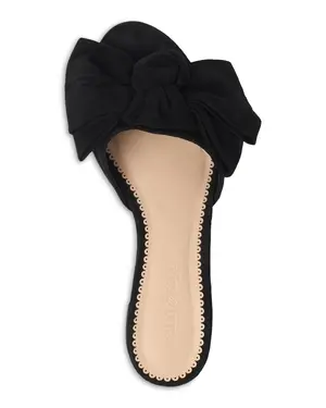 Cinq À Sept Faith Suede Bow Slides - Black