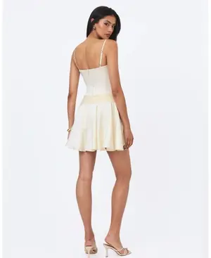 MISS CIRCLE NEW YORK Yvonne Satin Asymmetrical Ruched Mini Dress