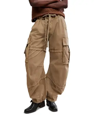 Free People Reef Curved Cargo Twill Pants - Aloe