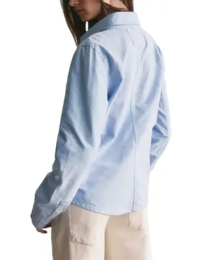 Free People Benny Slim Cotton Oxford Shirt