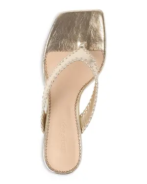 Cinq À Sept Frankie Metallic Kitten Heel Sandals