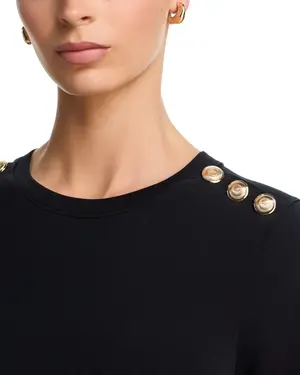 Cinq À Sept Jasper Button Shoulder Tee