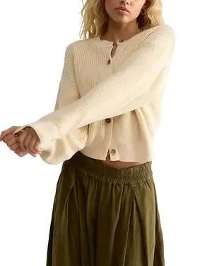 Free People Free People Vienna Cotton Cropped Cardigan Vanilla