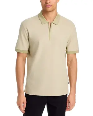BOSS H-pei Jersey Cotton Polo Shirt Beige