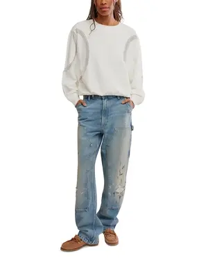 Free People Love Lace Crewneck Sweater