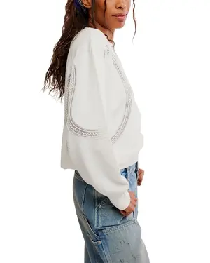 Free People Love Lace Crewneck Sweater