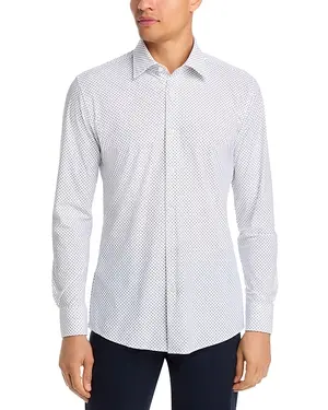 BOSS Hank Kent Collar Slim Fit Button Down Shirt - Beige