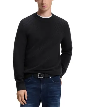 BOSS H-lofranco Cotton Crewneck Sweater Dark Blue
