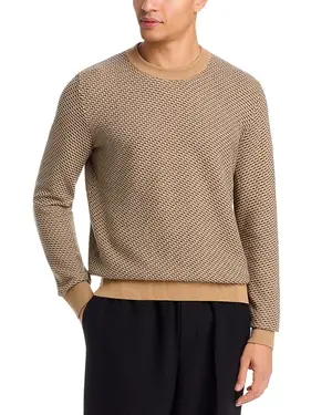 BOSS H-lofranco Cotton Crewneck Sweater Medium Beige