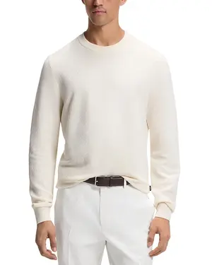 BOSS H-lofranco Cotton Crewneck Sweater - Open White